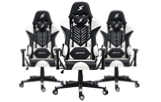 Cadeira Gamer SuperFrame Godzilla, Reclinável, Preto e Branco
