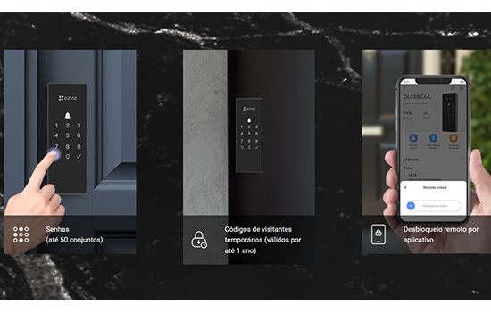 Fechadura Inteligente EZVIZ DL03 Smart Rim Lock, Wi-Fi 2.4GHz, CS-DL03 ...