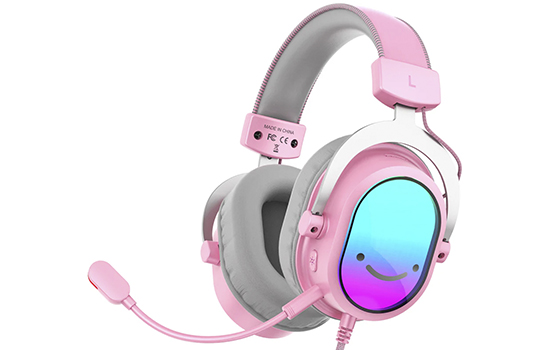 Headset Gamer Fifine AmpliGame H16, 7.1 Surround, RGB, USB, Pink