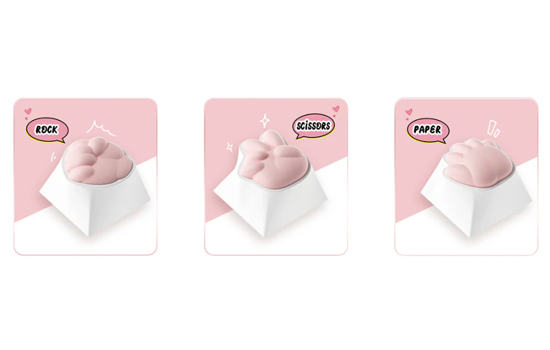 Keycaps Akko Pedra, Papel e Tesoura Artesão, com 3 teclas, (Rock, Paper ...