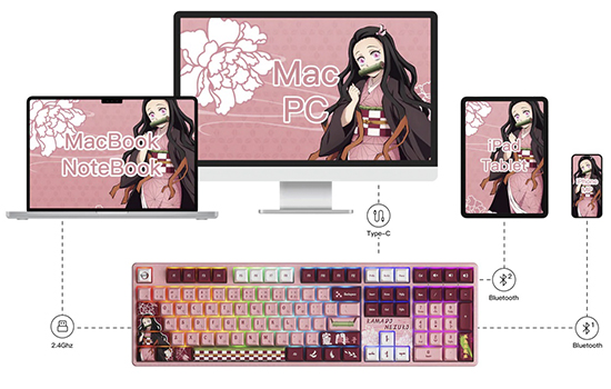 Teclado Mecânico Gamer Akko 5108B-Plus Kamado Nezuko, RGB, USB ...