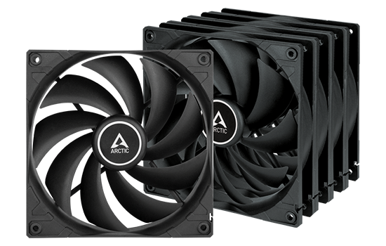 Kit Fan com 5 Unidades Arctic F12, 120mm, Black, ACFAN00248A