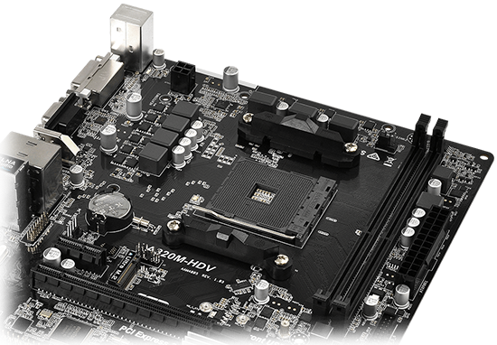 Placa Mãe ASRock A320M-HDV, Chipset A320, AMD AM4, mATX, DDR4