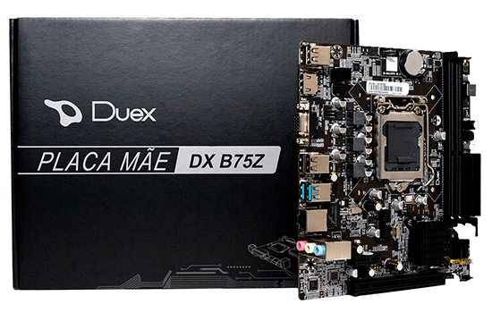Placa Mãe Duex DX B75Z, Chipset B75, Intel LGA 1155, MATX, DDR3, DX B75Z