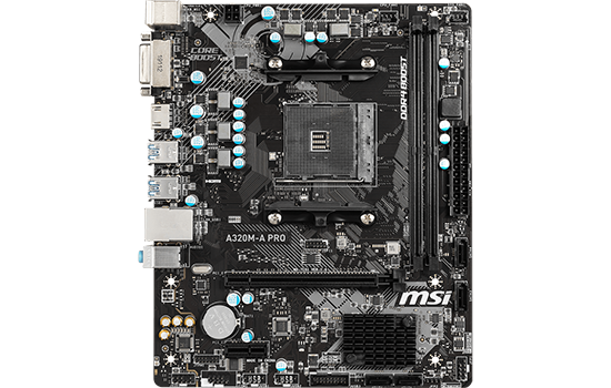 Placa Mãe MSI A320M-A PRO, Chipset A320, AMD AM4, MATX, DDR4