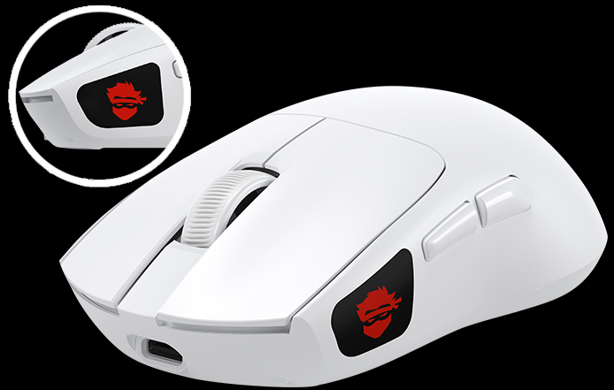 Mouse Gamer Ninja Zetsu Wireless 12000 DPI Branco | Terabyte