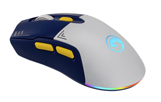 Mouse Gamer Marvo M803W, RGB, 4800DPI, Wireless, 7 Botões, Branco, M803W-WB