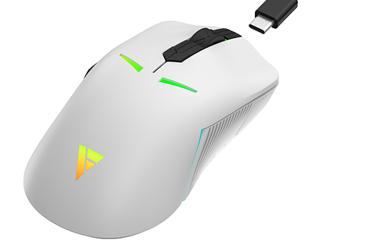 Mouse Gamer Force One One Sirius, RGB, Wireless/USB-C, Sensor Pixart ...
