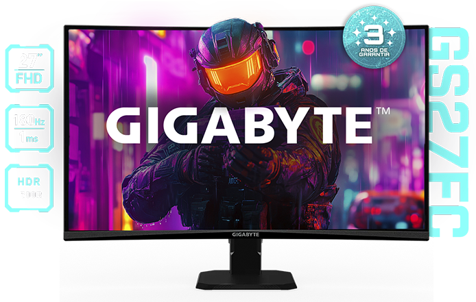 Monitor Gamer Gigabyte GS27FC, 27 Pol, Full HD, Curvo, 180Hz, 1Ms ...