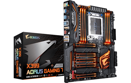 Placa Mãe Gigabyte X399 AORUS Gaming 7, Chipset X399, AMD TR4, ATX, DDR4