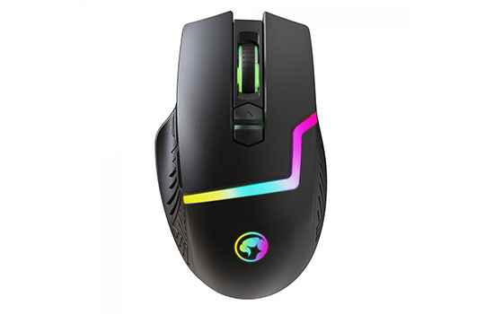 Mouse Gamer Marvo M728W, Sem fio, 4800 DPI, 8 Botões, RGB, Black