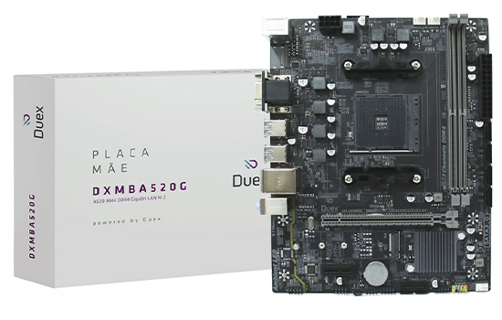 Placa Mãe Duex DXMBA520GW, Chipset A520, White, AMD AM4, MATX, DDR4 ...