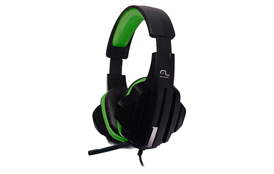 Headset Gamer Multilaser PH123, P2, Black/Green