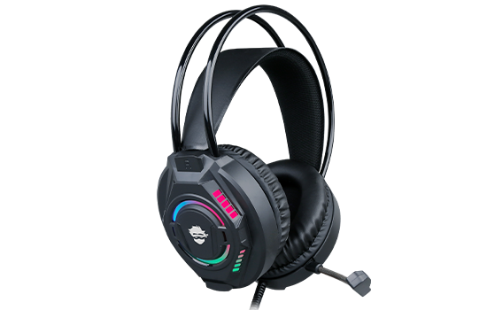 Headset Gamer Ninja Rainbow, 3.5mm + USB, PC, RGB, Drivers 50mm, Black