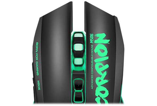 Mouse Gamer Marvo M506 Wired, 4000 DPI, 7 Botões, Led Green