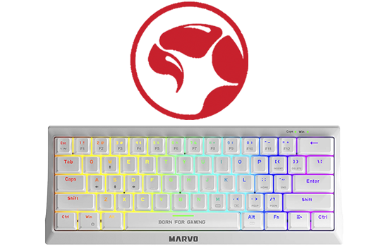 Teclado Mecânico Marvo KG962 60% Switch Red White | Terabyte