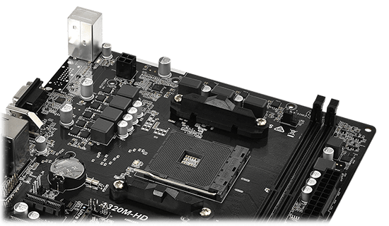 Placa Mãe ASRock A320M-HD, Chipset A320, AMD AM4, mATX, DDR4