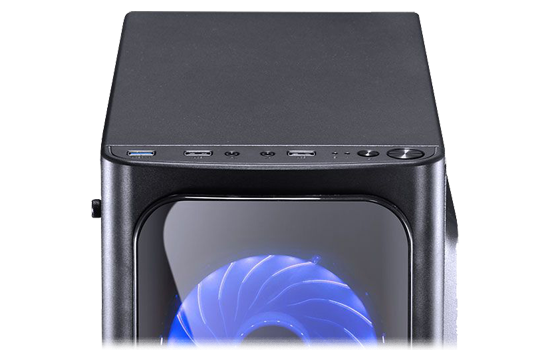 Gabinete Gamer PCyes Venus, Mid Tower, Com 2 Fans Blue, Lateral de ...