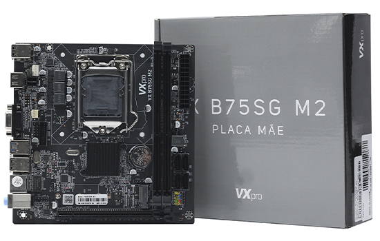 Placa Mãe VXpro VX B75SG M2, Chipset B75, Intel LGA 1155, Mini ITX, DDR3