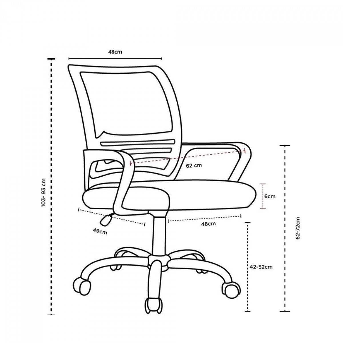 Cadeira de Escritório Fortt, Base Cromada, Preta, FORTT 950