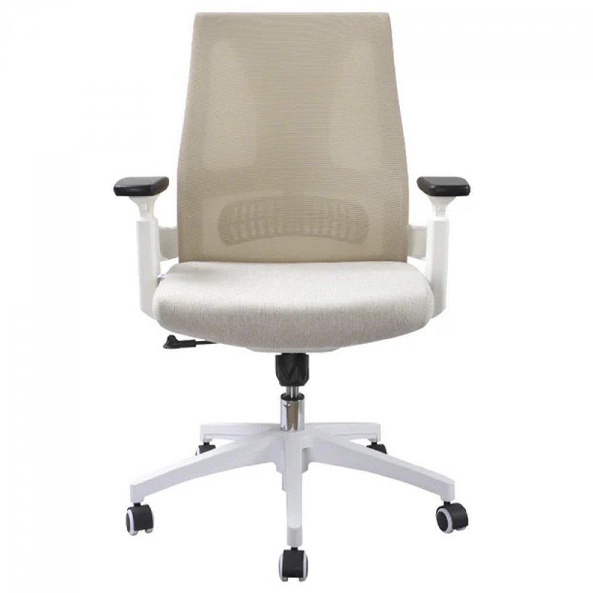 Cadeira Ergonômica Elements Helene, Altura Ajustável, Branca e Bege