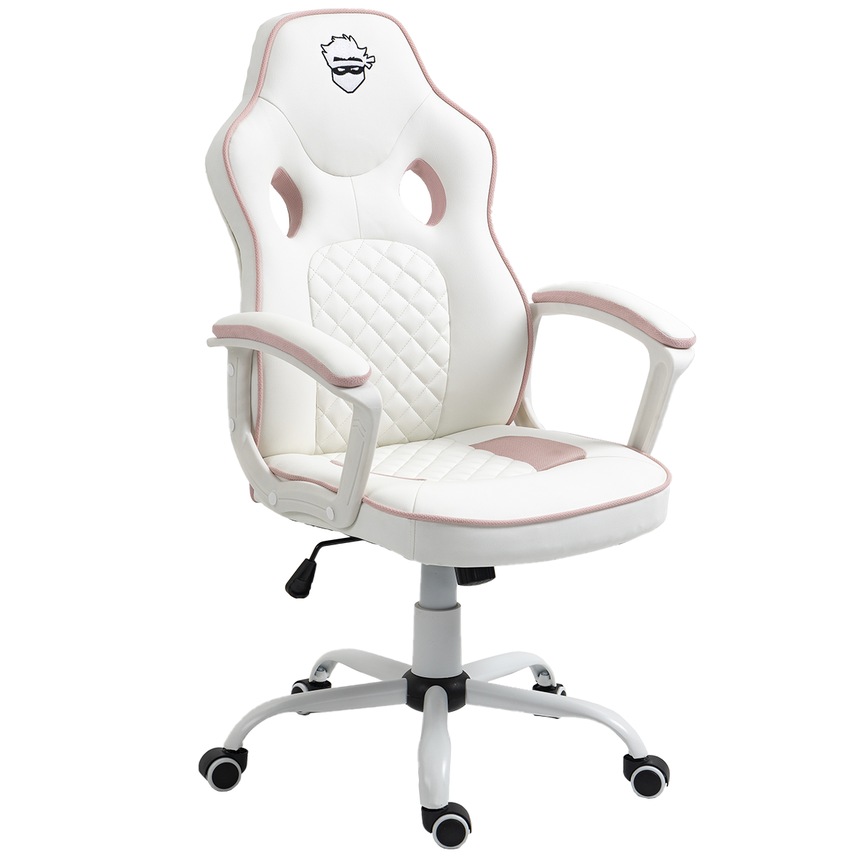 Cadeira Gamer Ninja Kaeru, Branco e Rosa