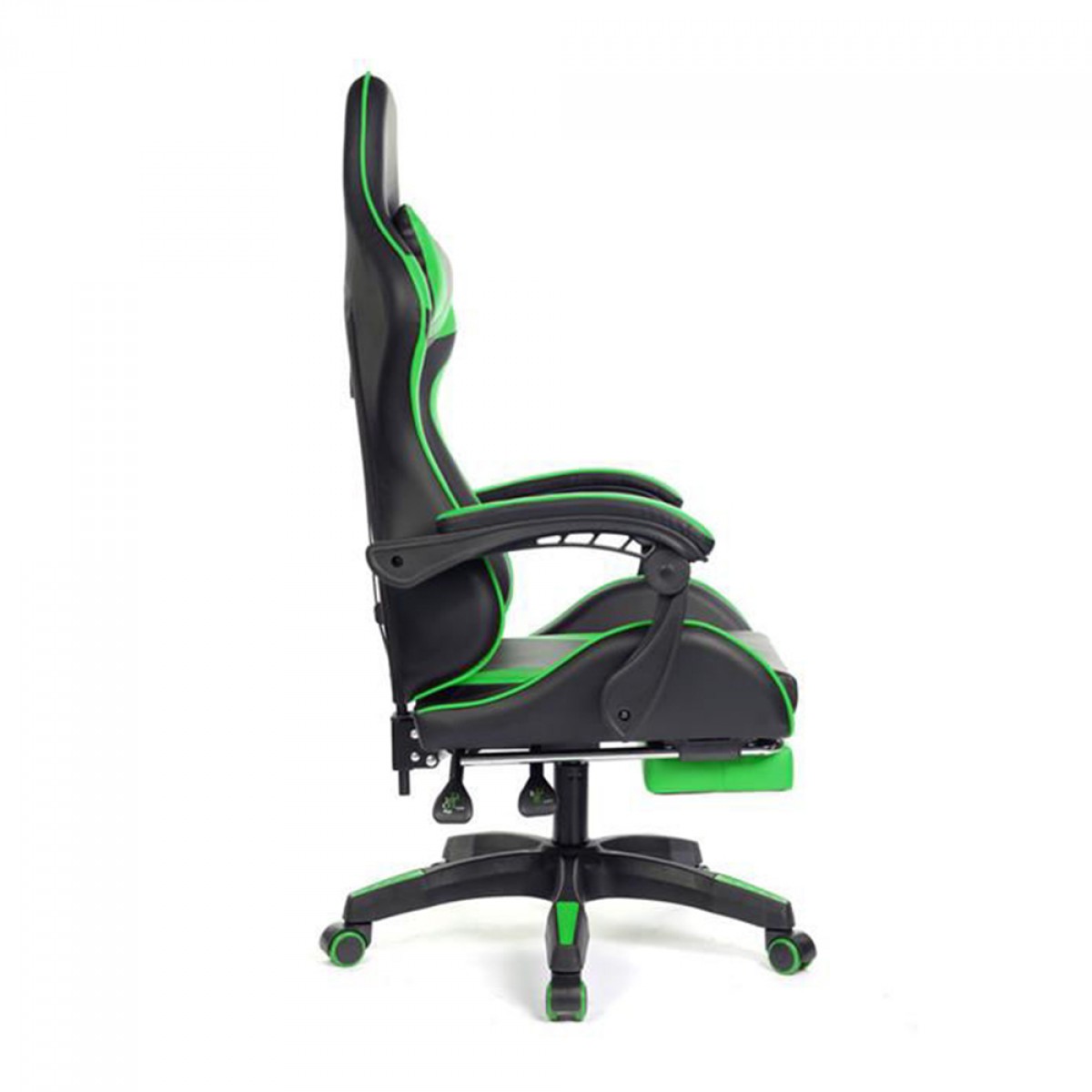 Cadeira Gamer PCTop Racer, Reclinável, Preta e Verde, Suporta Até 120KG