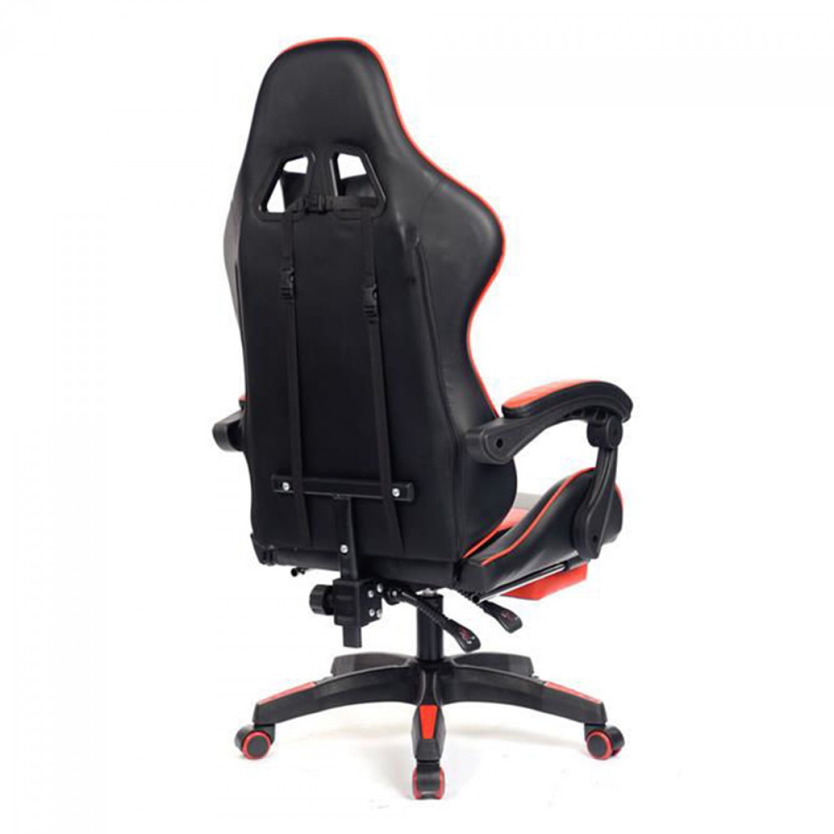 Cadeira Gamer PCTop Racer, Reclinável, Preta e Vermelha, Suporta Até 120KG