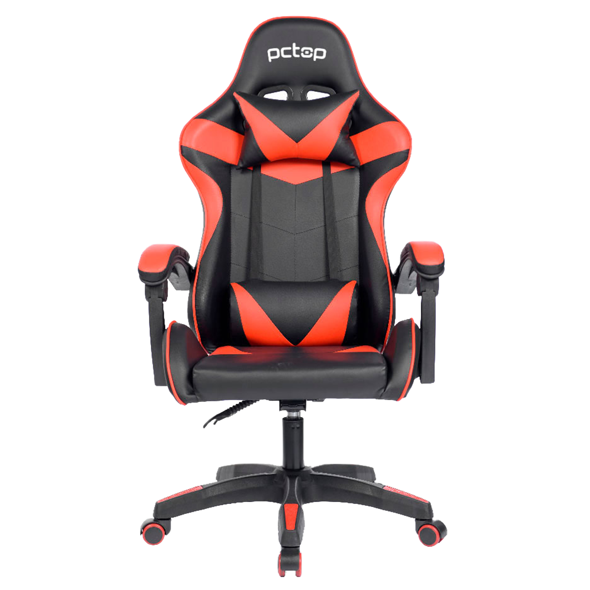 Cadeira Gamer PCTop Strike, Reclinável, Preta e Vermelha, Suporta Até 120KG