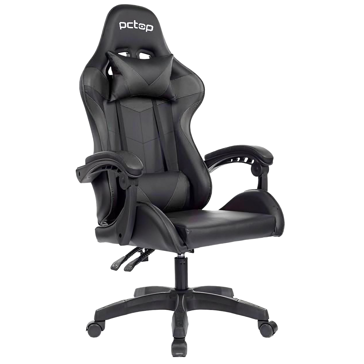 Cadeira Gamer PCTop Strike, Reclinável, Preta, Suporta Até 120KG