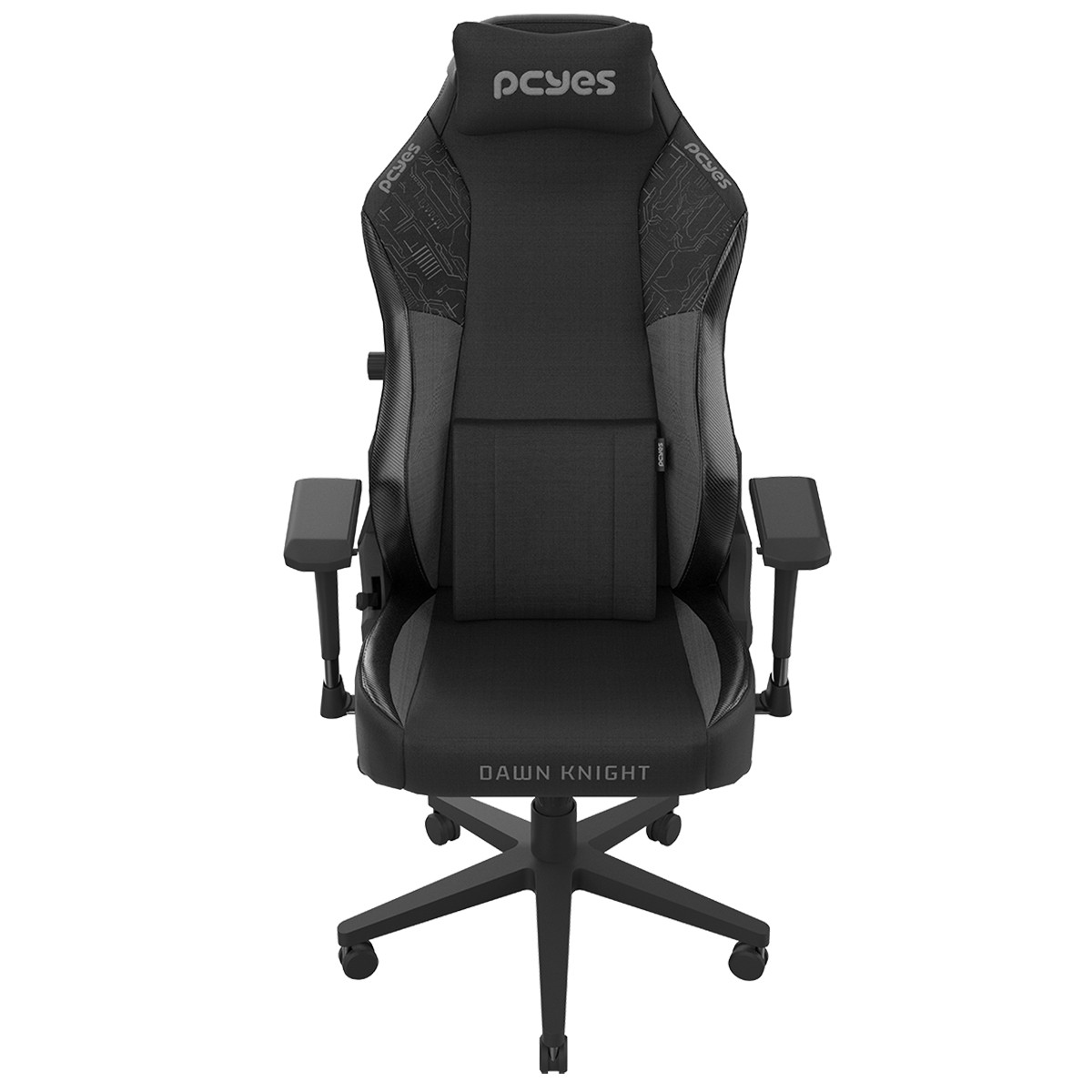 Cadeira Gamer PCYes Ultimate Dawn Knight, Tecido, Ajustável, Reclinável, 4D, Preto, PCGU-DK