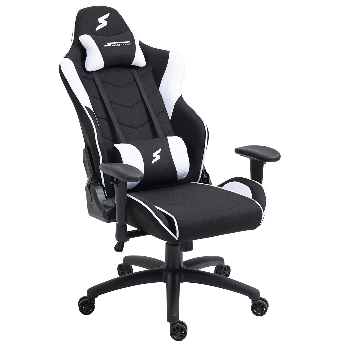 Cadeira Gamer SuperFrame Dragster, Reclinável, Tecido, Preto e Branco ...