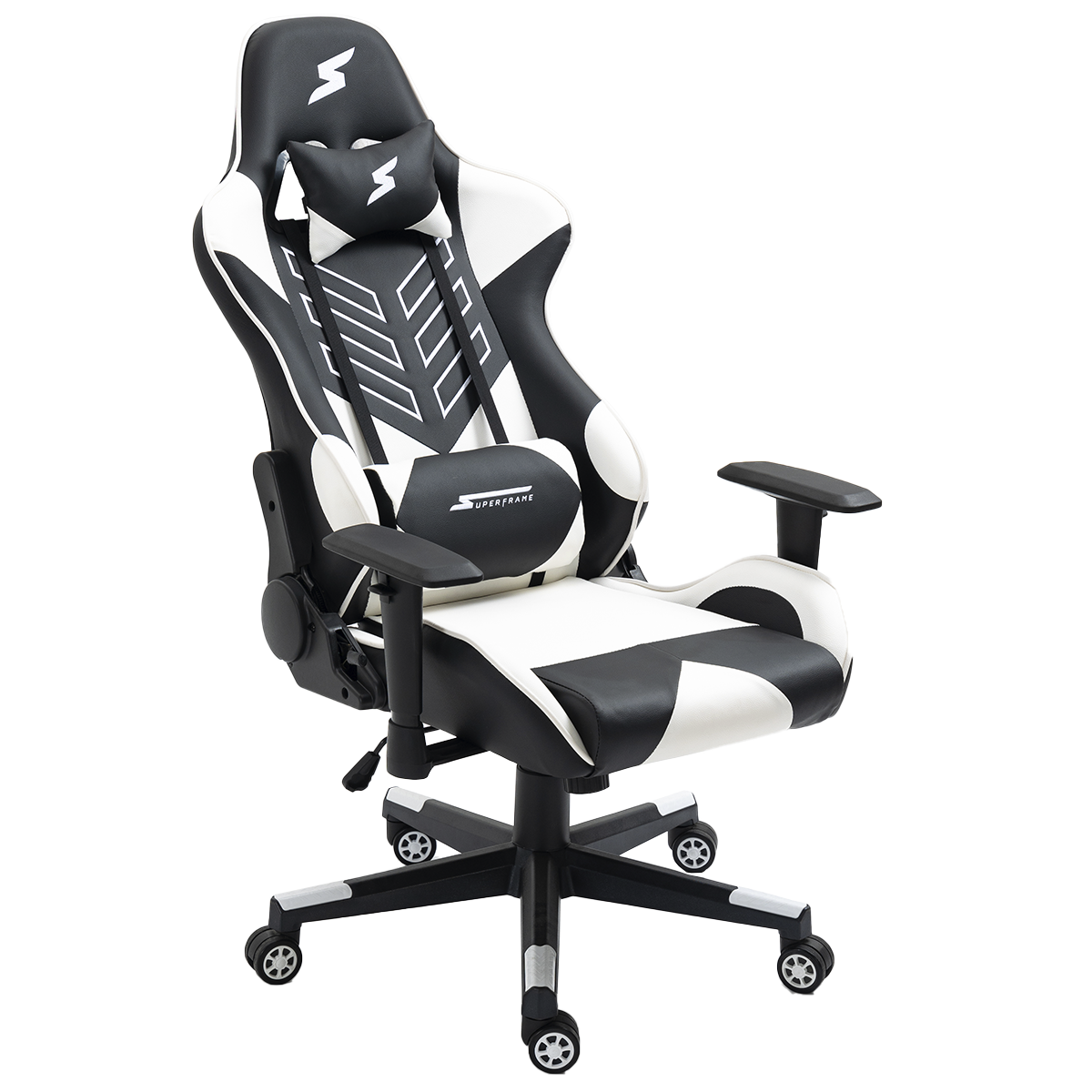 Cadeira Gamer SuperFrame Godzilla, Reclinável, Preto e Branco