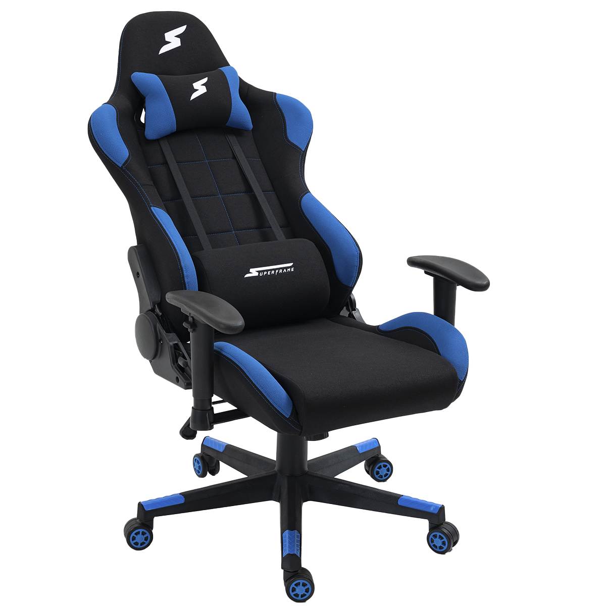 Cadeira Gamer SuperFrame Speed, Reclinável, Tecido, Preto e Azul