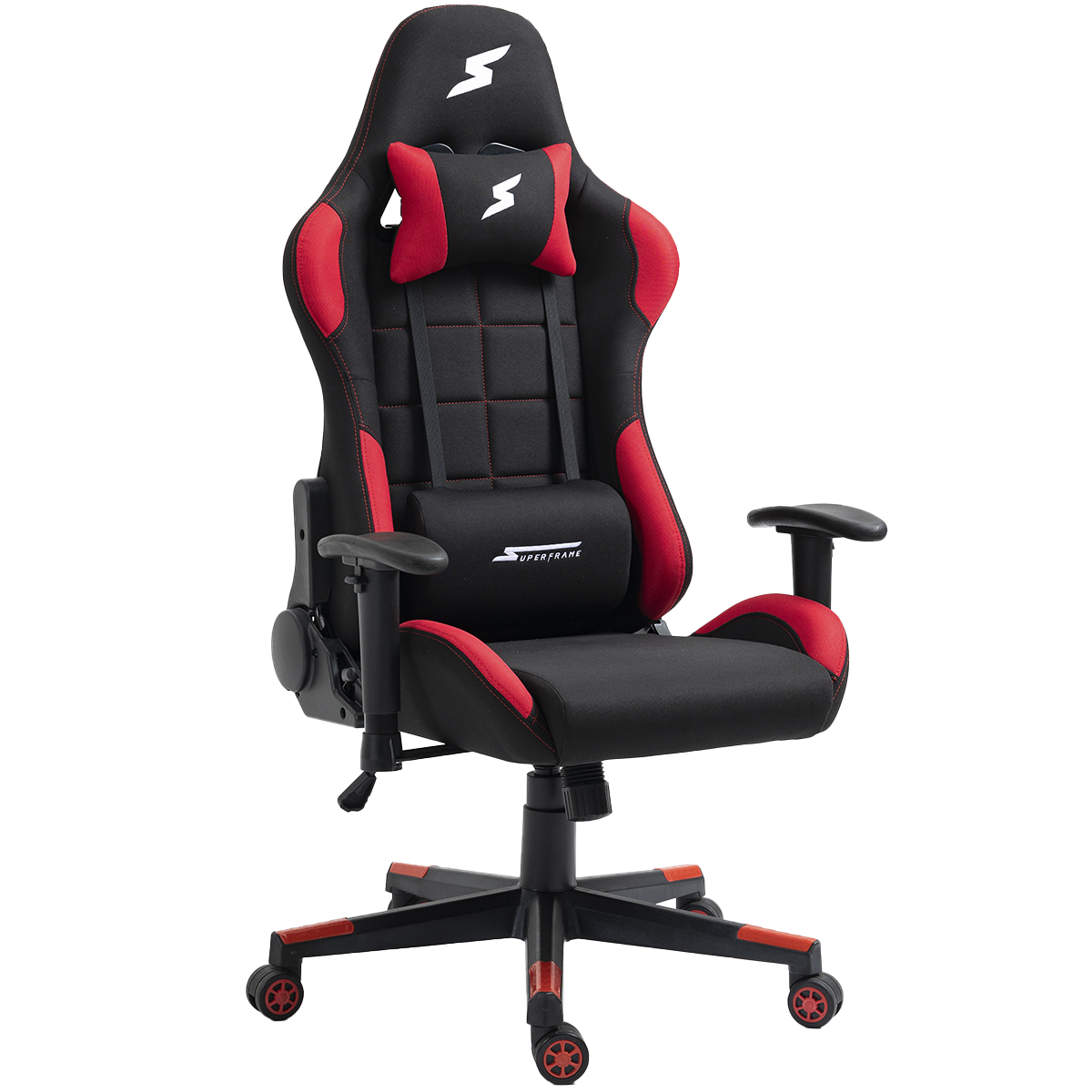 Cadeira Gamer SuperFrame Speed, Reclinável, Tecido, Preto e Vermelho