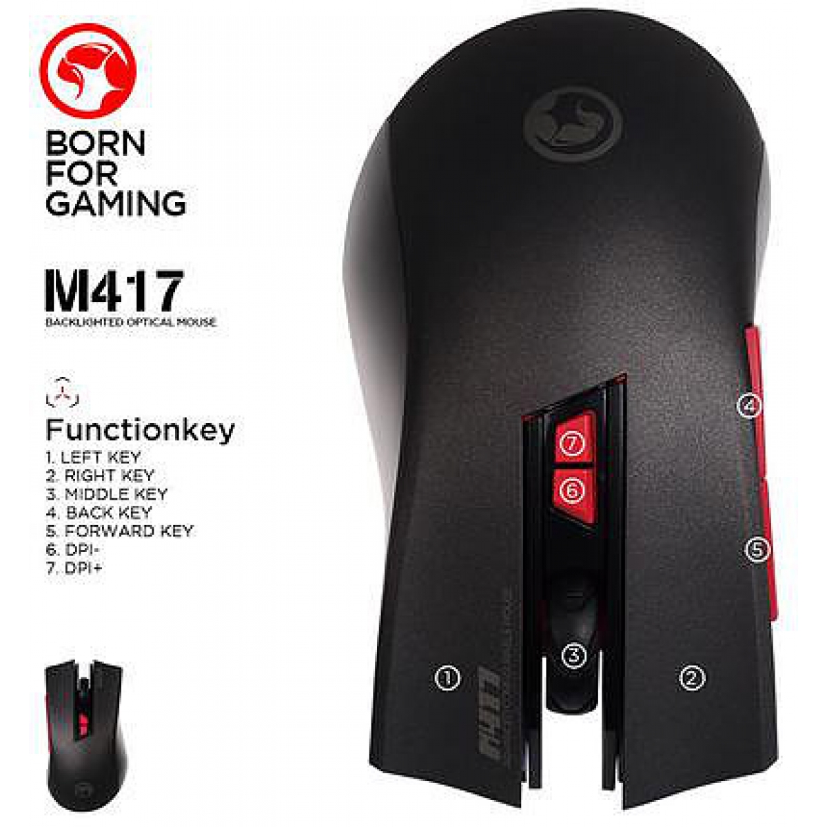 Combo Marvo Mouse Gamer M417 + Mouse Pad G1 Gamer