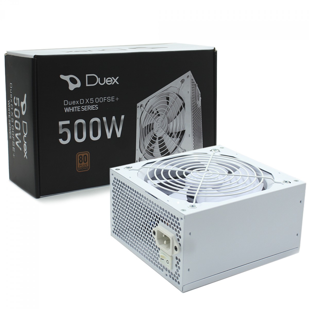Fonte Duex DX 500FSE+ White Series, 500W, 80 Plus Bronze, Cabos Flat