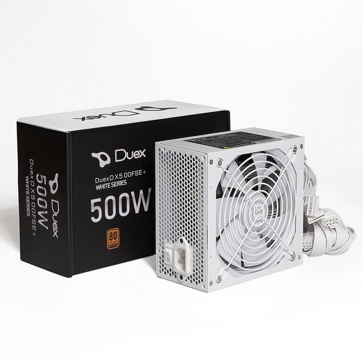 Fonte Duex DX 500FSE+ White Series, 500W, 80 Plus Bronze, Cabos Flat