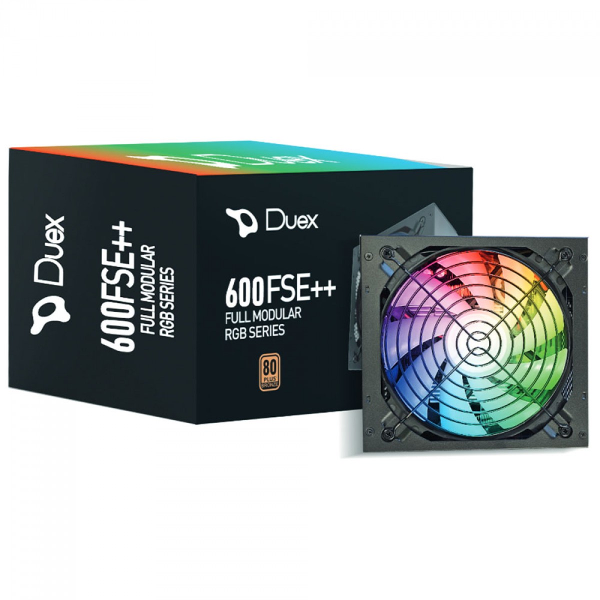 Fonte Duex DX 600FSE++ RGB Series, 600W, 80 Plus Bronze, Full Modular ...
