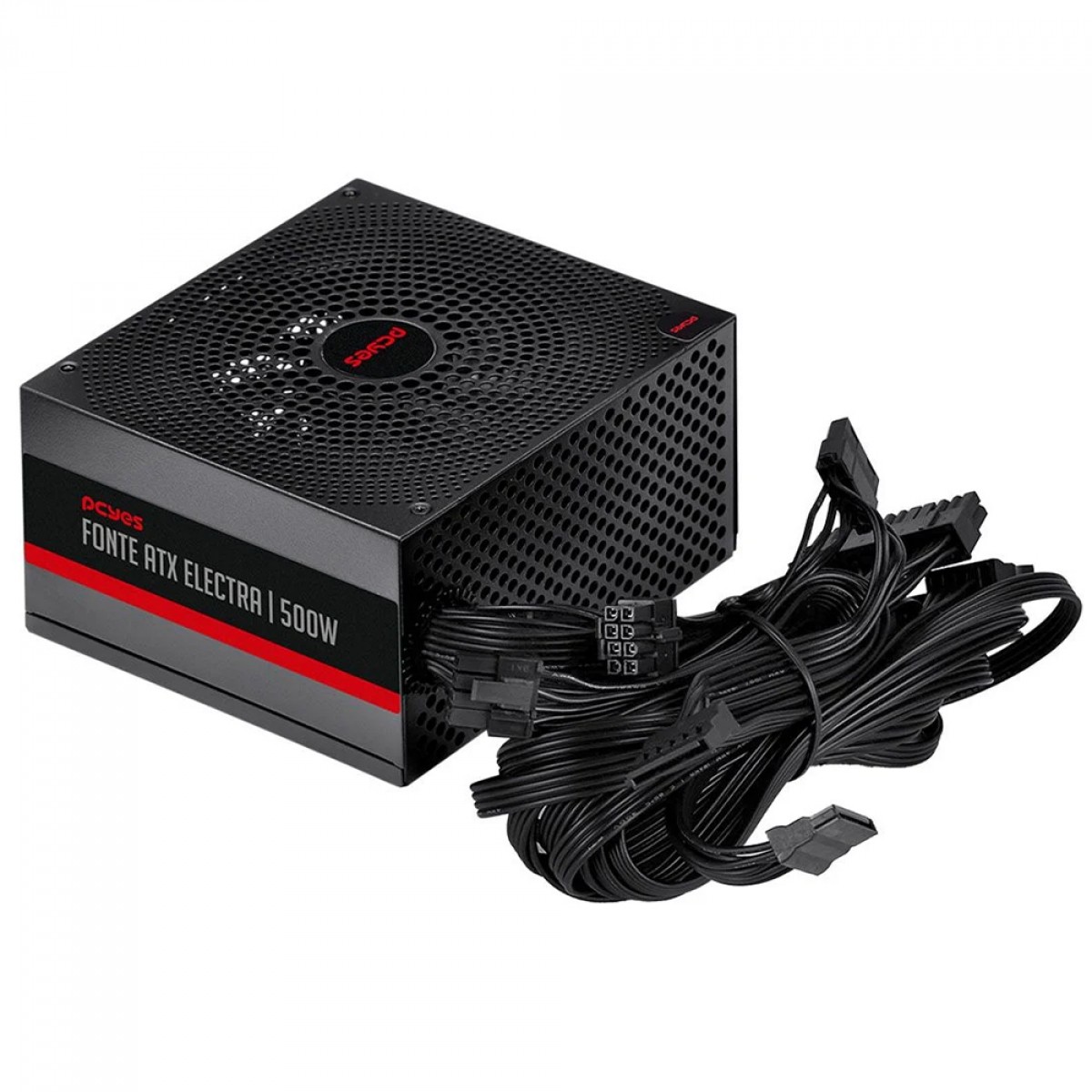 Fonte PCYes Electra, 500W, PFC Ativo, Preto, ELEC500W