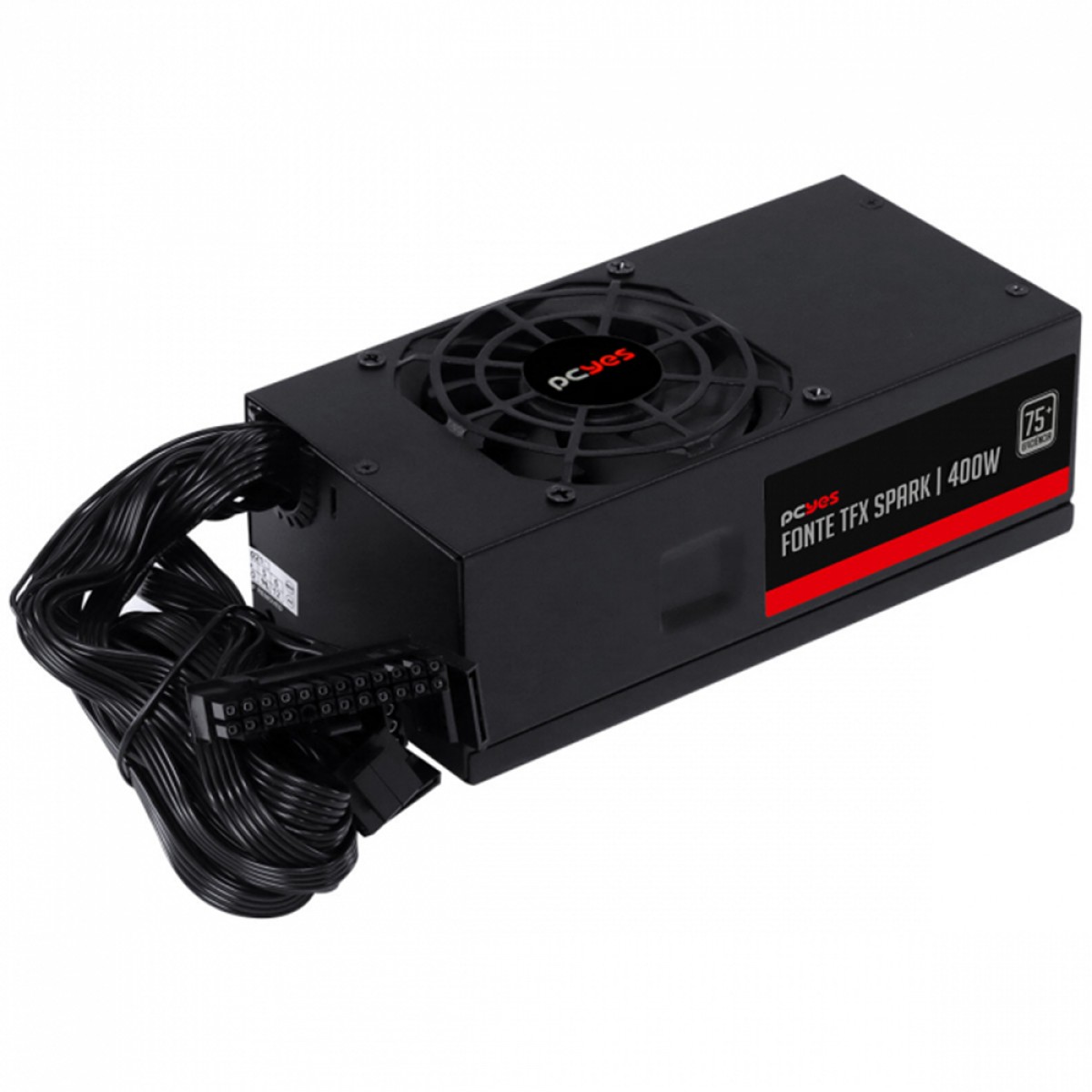 Fonte PCYes TFX Spark 400W, PFC Ativo, TFXKP400TB