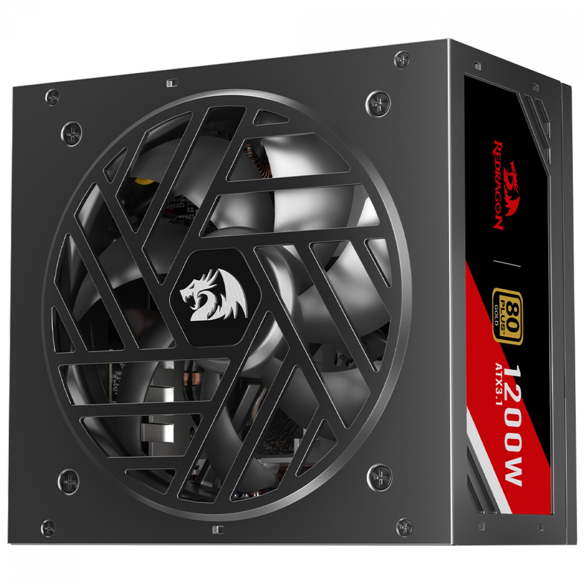 Fonte Redragon Master RGMS 1200W, 80 Plus Gold, PFC Ativo, PCIe 5.1 ...
