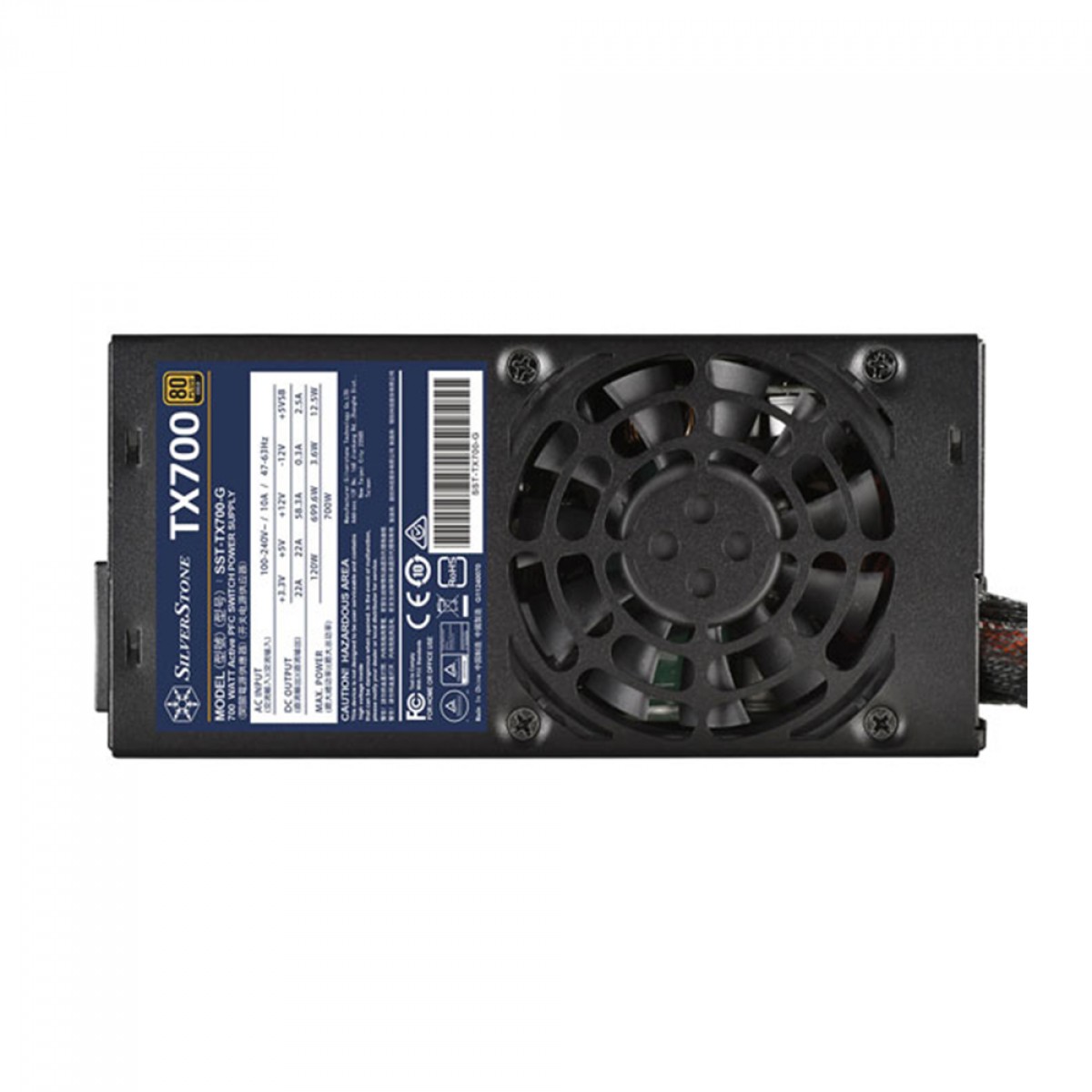 Fonte SilverStone TX700 Gold, 700W, 80 Plus Gold, TFX, PFC Ativo, SST ...