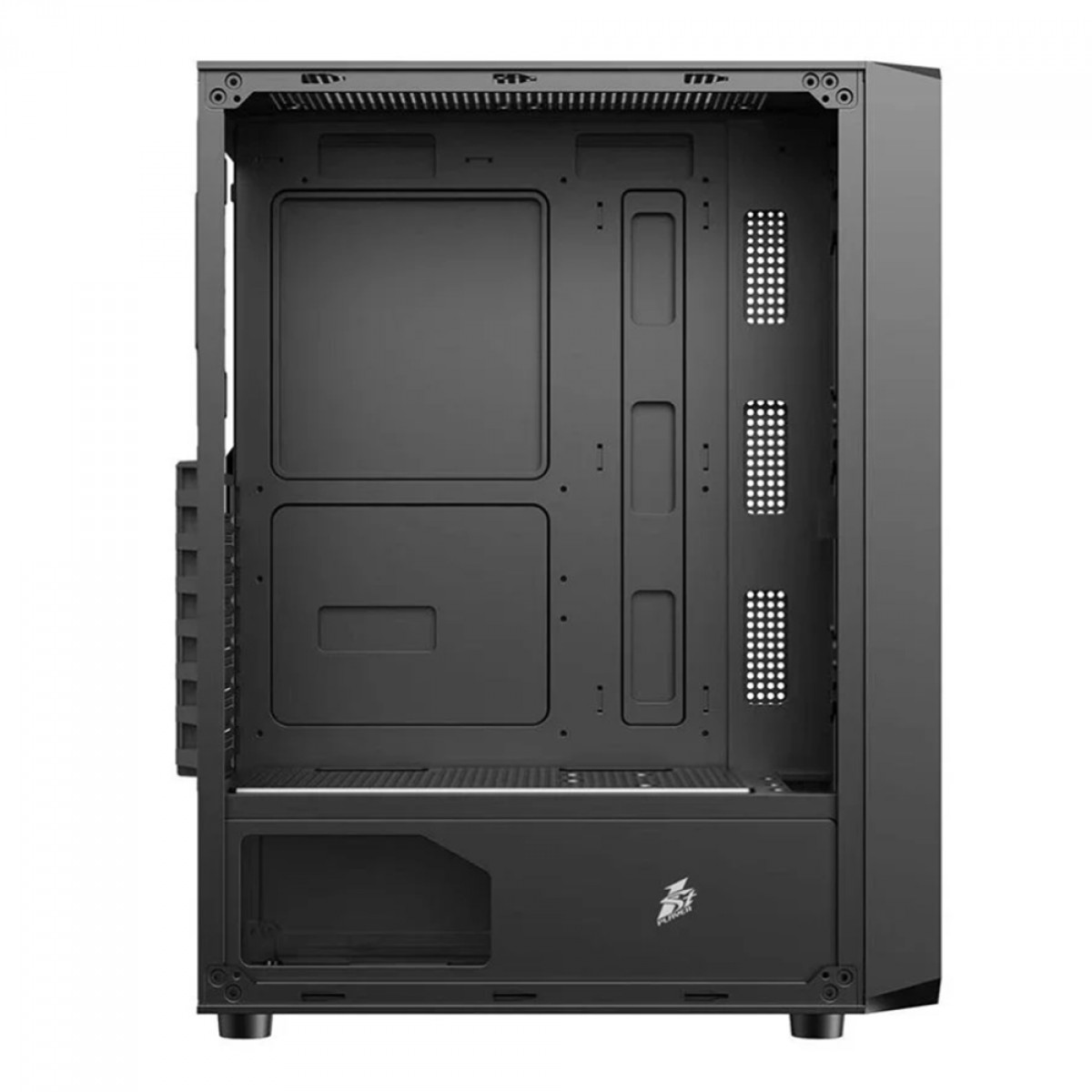 Gabinete Gamer 1STPLAYER FD3-BK, Mid Tower, Vidro Temperado, ATX, Black, Sem Fonte, Sem Fan