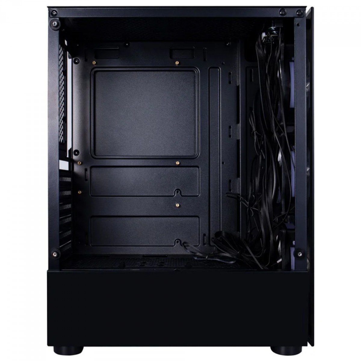 Gabinete Gamer 1STPLAYER V2-A, Mid Tower, Vidro Temperado, ATX, Black, Sem Fonte, Sem Fan