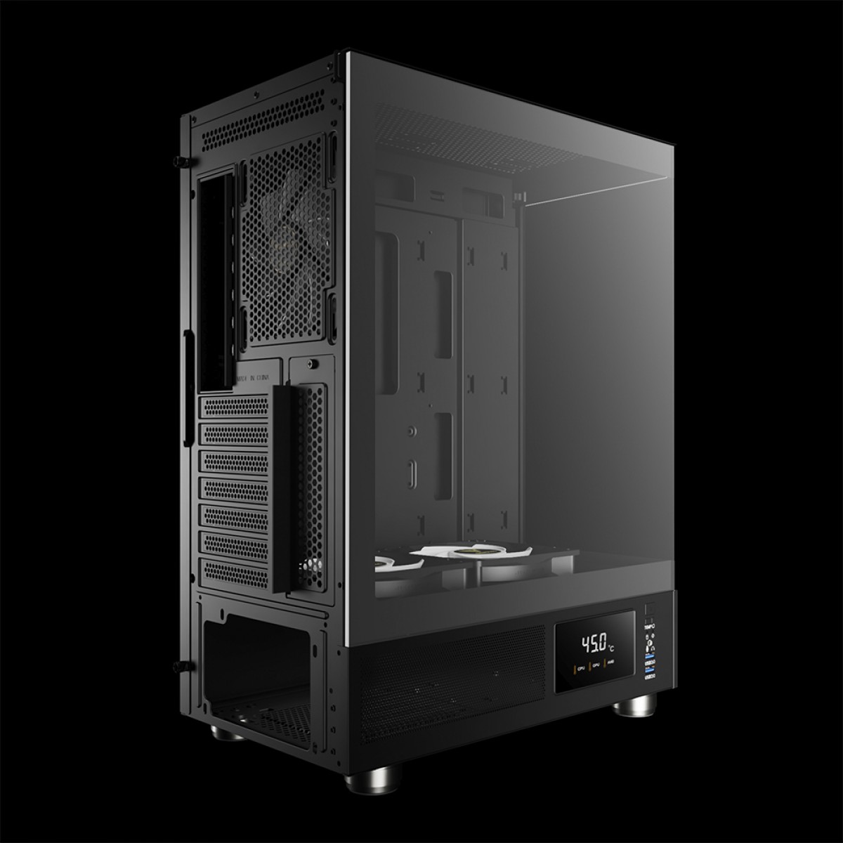 Gabinete Gamer Gamdias Atlas E1, Mid Tower, Display Digital, Vidro ...