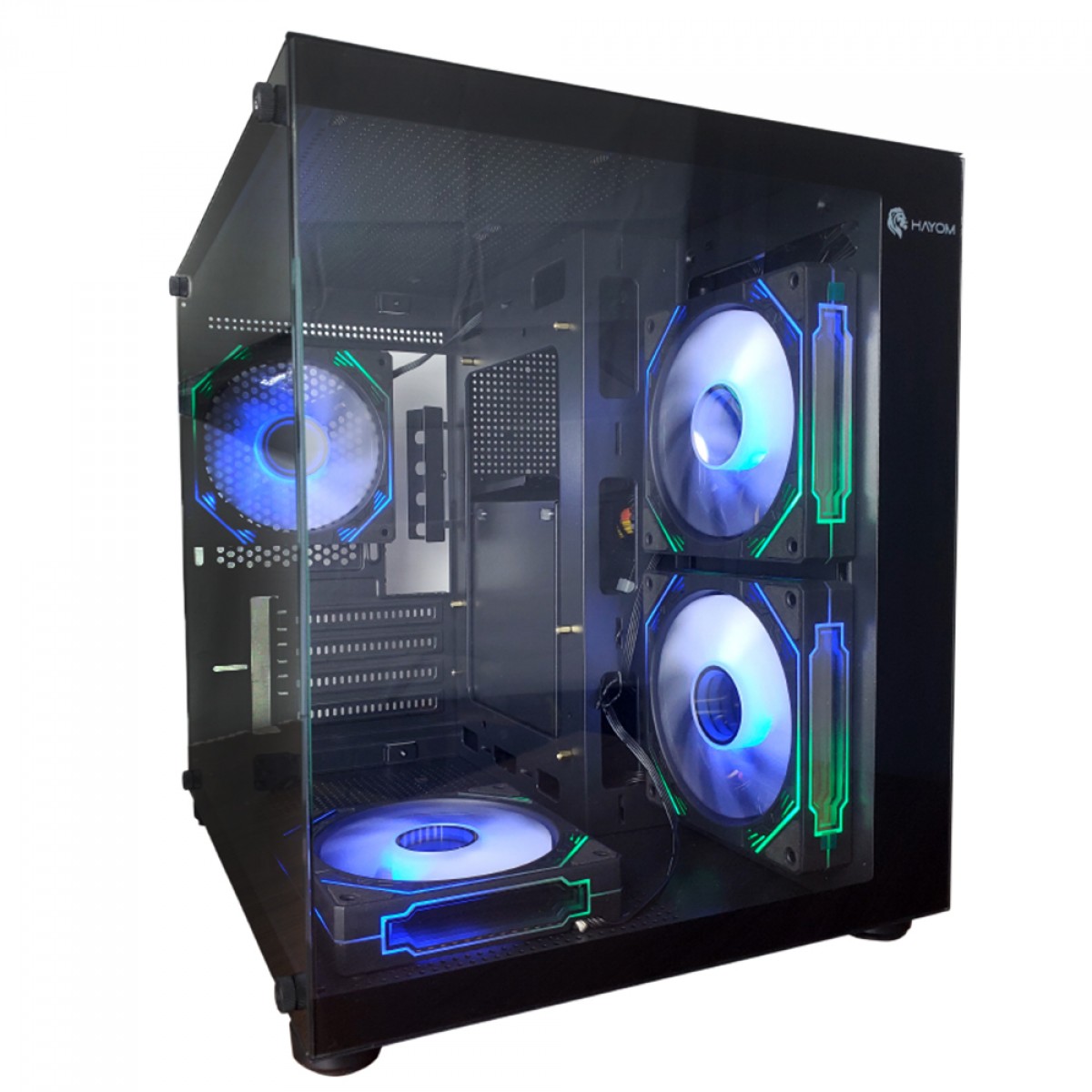 Gabinete Gamer Hayom GB1796, Aquario, Mini Tower, Vidro Temperado, m-ATX, Sem Fonte, Com 4 Fans ...