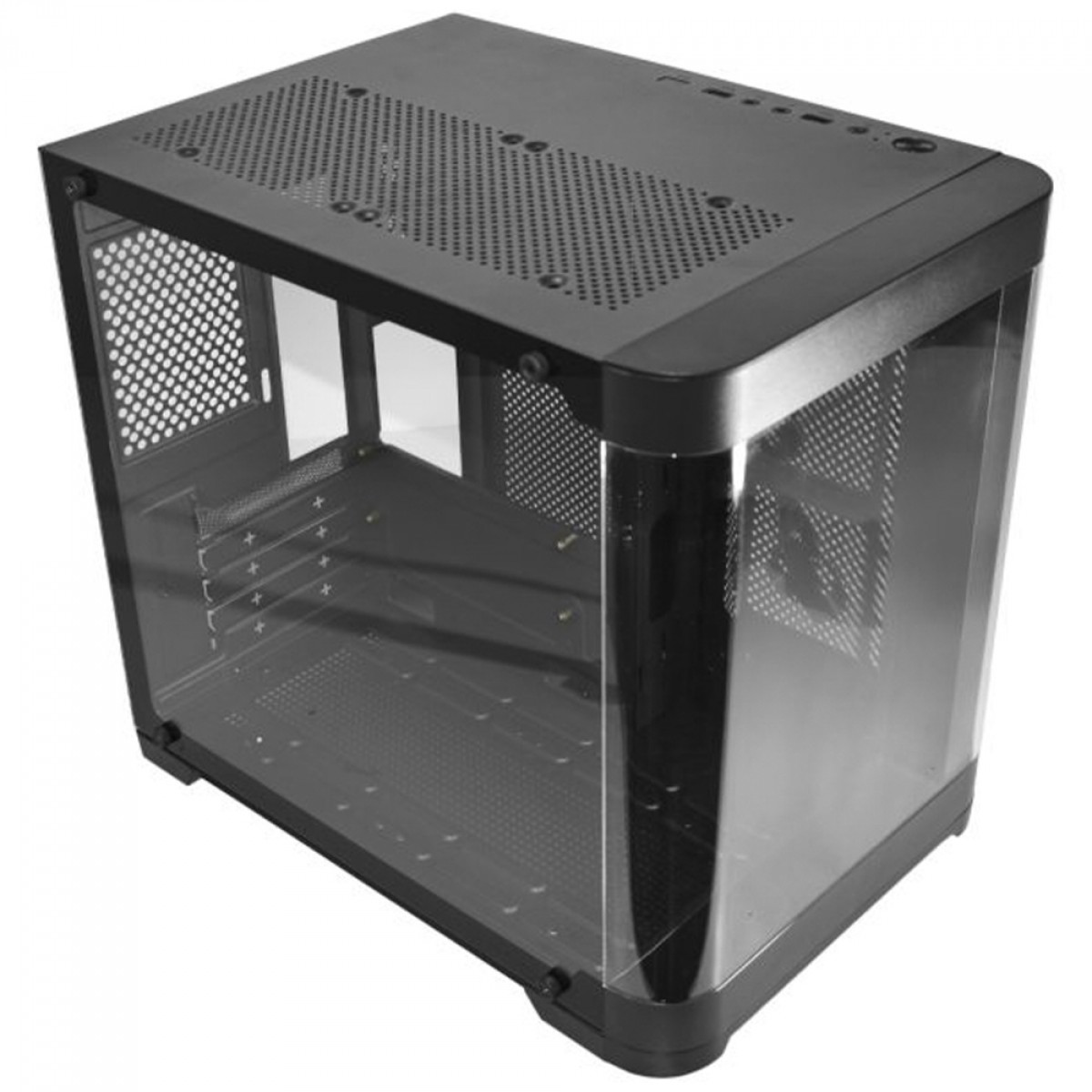 Gabinete Gamer K-MEX Aquário Curva, Mini Tower, Vidro Temperado - Open Box