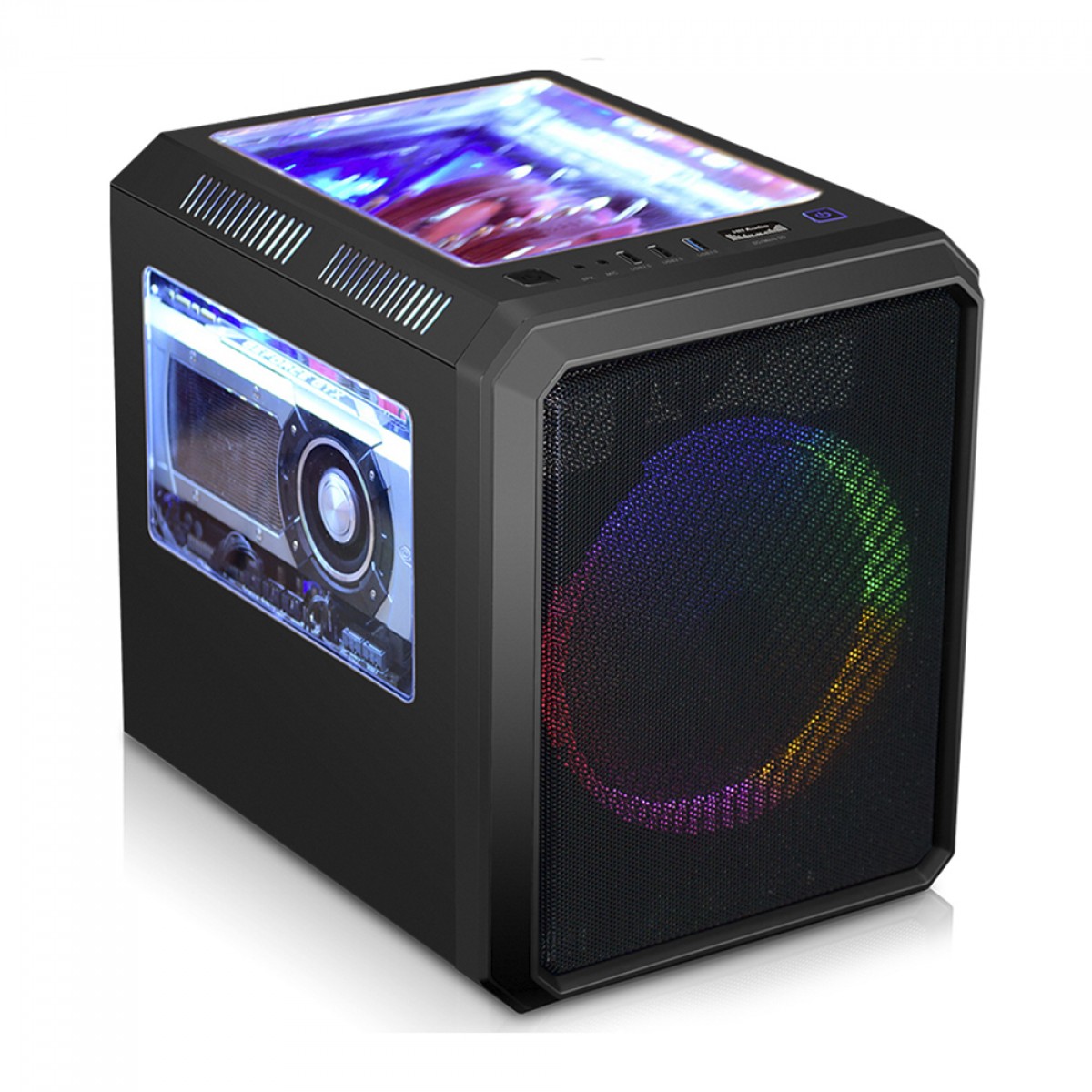 Gabinete Gamer K-MEX Microcaft, Preto, Mini Tower, Vidro Temperado, M ...