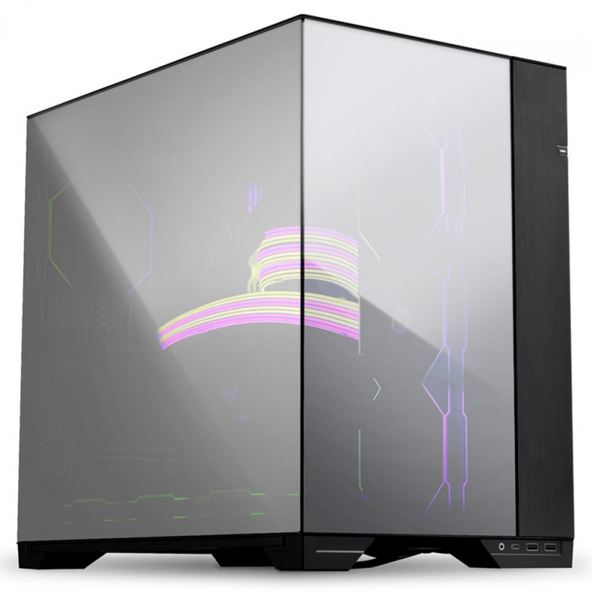 Gabinete Gamer Lian Li O11 Vision Chrome, Mid Tower, Vidro Temperado ...